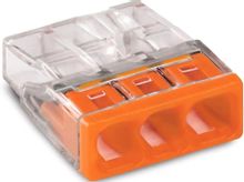 Клемма WAGO 2273-203, длина 50мм, ширина 90мм, 3 контакта, 0.5-2.5мм2 ...