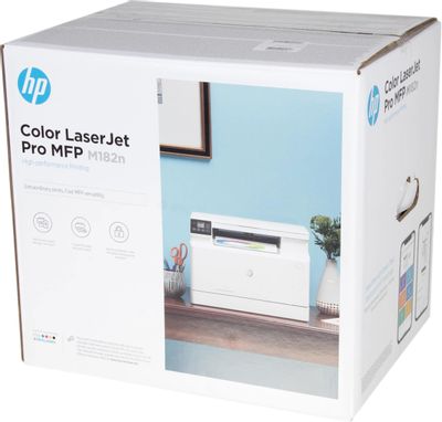 МФУ лазерный HP Color LaserJet Pro MFP M182n цветная печать, A4, цвет ...