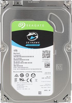 Жесткий диск Seagate Skyhawk ST1000VX005, 1ТБ, HDD, SATA III, 3.5 ...