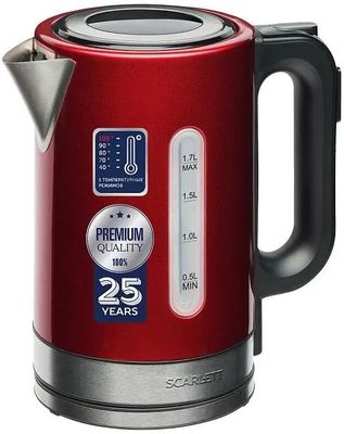 Чайник электрический Scarlett SC-EK21S77, 2200Вт, красный и черный ...