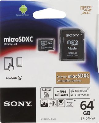 Обзор товара карта памяти microSDXC Sony 64 ГБ, Class 10, SR64NYAT, 1 ...