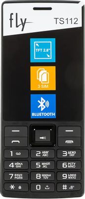 Сотовый телефон Fly TS112, черный – купить в Ситилинк | 380479