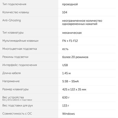 Клавиатура Oklick 935G RAGNAR, USB, c подставкой для запястий, черный ...