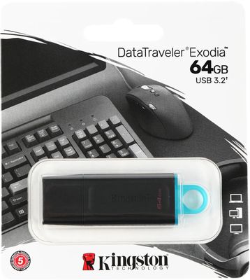 Отзывы на Флешка USB Kingston DataTraveler Exodia 64ГБ, USB3.2, черный ...