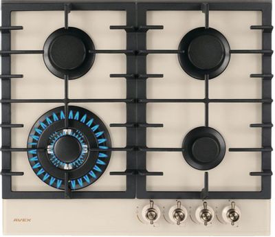 Газовая варочная панель AVEX HM 6042 RY, независимая, бежевый – купить в Ситилинк | 1744853