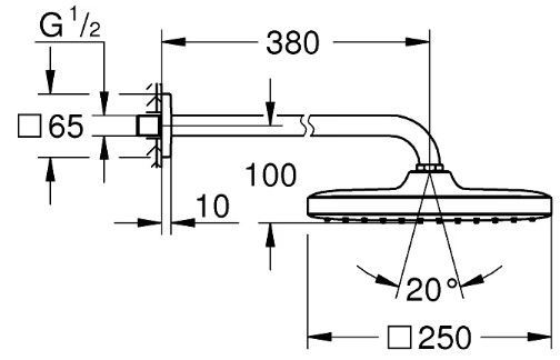 Обзор товара верхний душ для душа GROHE Tempesta 26682000, хром ...