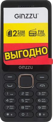Сотовый телефон Ginzzu M104 DUAL, черный – купить в Ситилинк | 337112