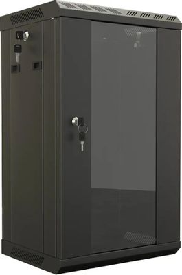 Шкаф коммутационный Hyperline TDB-6U-GP-RAL9004 настенный, стеклянная ...