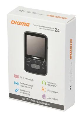 MP3 плеер Digma Z4 BT flash 16ГБ черный – купить в Ситилинк | 1017070