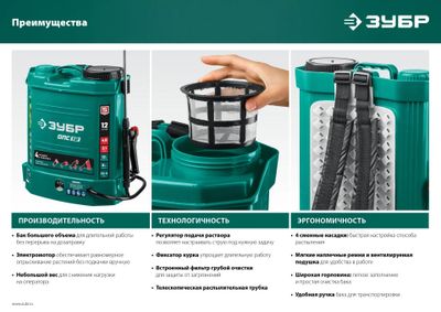 Отзывы на Опрыскиватель Зубр ОПС-12, аккумуляторный, ранцевый, 12л ...