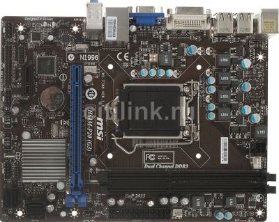 Материнская плата MSI H61M-P20 (G3), LGA 1155, Intel H61(B3), mATX, Ret ...