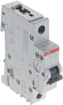 Характеристики Выключатель автоматический ABB S201 D20 (2CDS251001R0201) 20A тип D 6kA 1П 230В ...