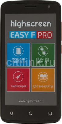 Смартфон Highscreen Easy F PRO, оранжевый – купить в Ситилинк | 389768