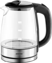 Чайник электрический CENTEK CT-0058, 2200Вт, серебристый и черный – купить в Ситилинк | 1833925