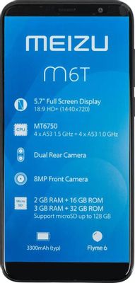 Смартфон Meizu M6T 16Gb, черный – купить в Ситилинк | 1076088