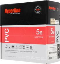 Характеристики Кабель информационный Hyperline кат.5E, 100м, серый [uutp4-c5e-s24-in-pvc-gy-100 ...