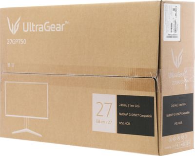 27" Монитор LG UltraGear 27GP750-B, 1920x1080, IPS, 240Гц, 2хHDMI, 1хDP ...