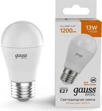 Лампа LED GAUSS E27, шар, 13Вт, 10502132, одна шт. – купить в Ситилинк ...