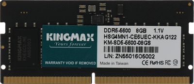 Оперативная память Kingmax KM-SD5-5600-8GS DDR5 - 1x 8ГБ 5600МГц, для ноутбуков (SO-DIMM), Ret ...