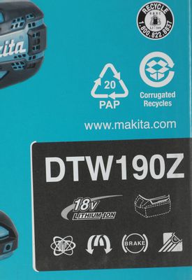 Makita dtw190z battery store
