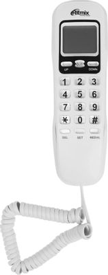 Проводной телефон Ritmix RT-010, белый – купить в Ситилинк | 1989641