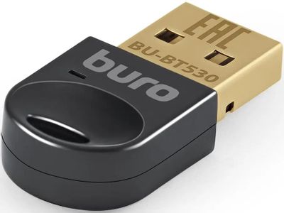 Bluetooth адаптер Buro BU-BT530 BT 5.3+EDR class 1.5, USB, 20м, черный ...