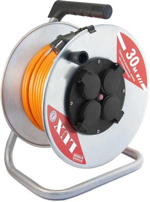 Удлинитель силовой LUX К4-Е-30, розеток 4шт, 3x1.5 кв.мм, 16A, 30м, ПВС ...