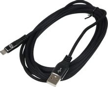 Кабель Digma micro USB (m) - USB (m), 3м, в оплетке, 2A, черный ...