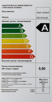 Стиральная машина Атлант 70С1010, с фронтальной загрузкой, 7кг, 1000об ...