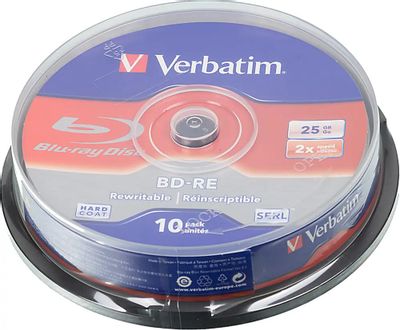 Обзор товара оптический диск BD-RE Verbatim 25ГБ 2x, 10шт., cake box ...