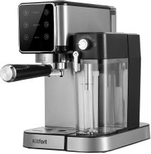 Кофеварка KitFort КТ-7553, рожковая, нержавеющая сталь / черный – купить в Ситилинк | 2063366