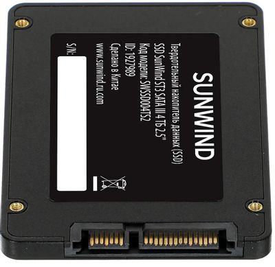 SSD накопитель SunWind ST3 SWSSD004TS2 4ТБ, 2.5", SATA III, SATA, rtl ...