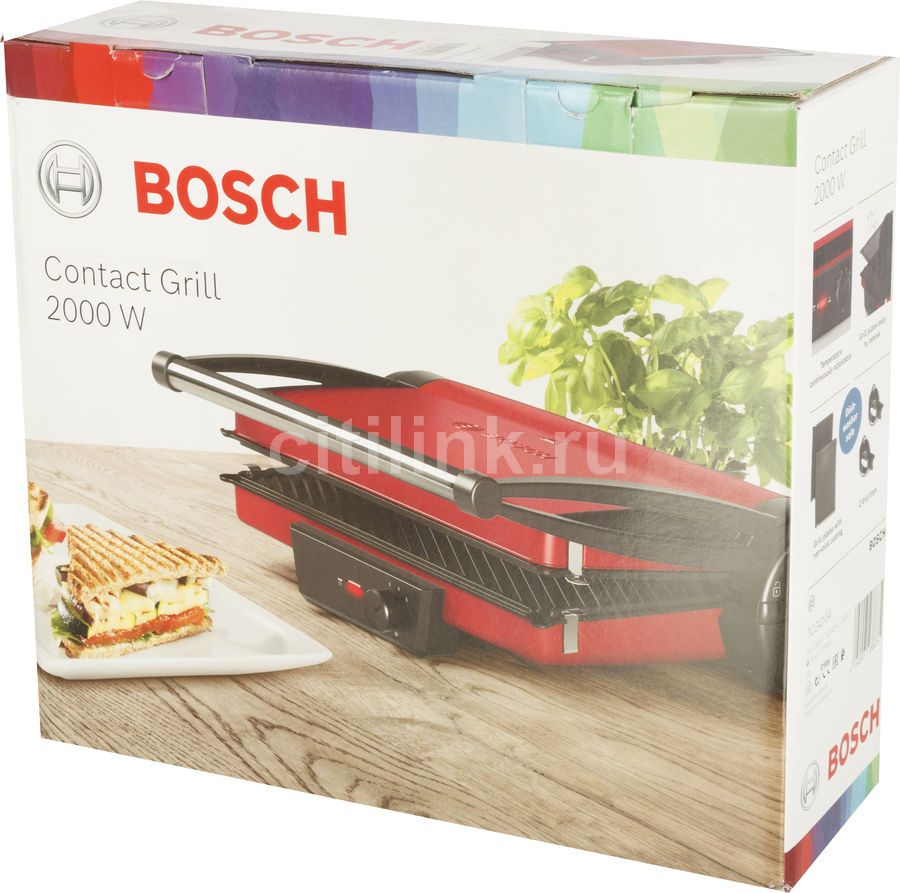 Электрогриль Bosch TCG4104, красный и черный(плохая упаковка) – купить ...