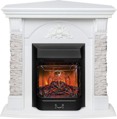 Характеристики Электрокамин REALFLAME Athena Corner GR STD/EUG/24/25,5 WT+Majestic Lux Black ...