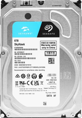 Жесткий диск Seagate Skyhawk ST6000VX009, 6ТБ, HDD, SATA III, 3.5 ...
