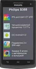 Отзывы на Смартфон Philips S388, черный в интернет-магазине СИТИЛИНК (273014)