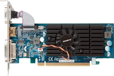 Видеокарта GIGABYTE NVIDIA GeForce 210 512МБ GDDR3, Low Profile, oem ...