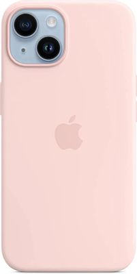 Apple iPhone 14 Silicone Case with MagSafe chalk pink