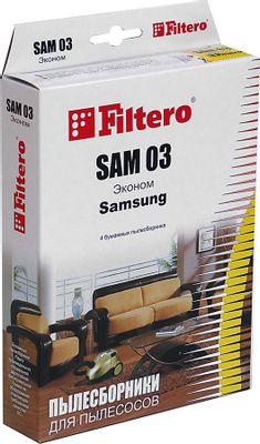 Обзор товара пылесборники Filtero SAM 03 Эконом, бумажные, 4 шт. (365745) в интернет-магазине ...