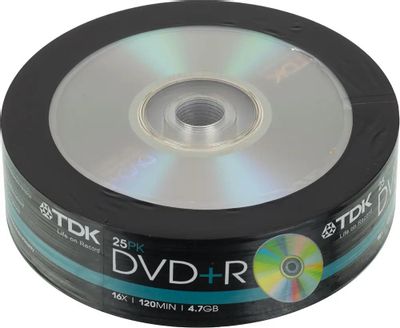 Характеристики Оптический диск DVD+R TDK 4.7ГБ 16x, 25шт., bulk [t78649] (801146) смотреть в ...