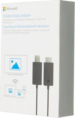 Беспроводной видеоадаптер Microsoft V2, 0.3м, черный [p3q-00022 ...