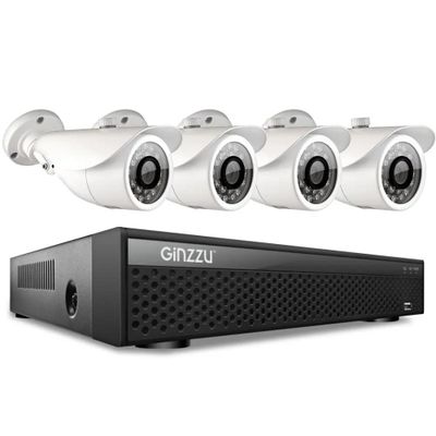 Обзор товара комплект видеонаблюдения Ginzzu HK-448D (1161250) в интернет-магазине СИТИЛИНК