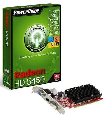 Видеокарта PowerColor AMD Radeon HD 5450 1ГБ DDR3, Low Profile, oem ...