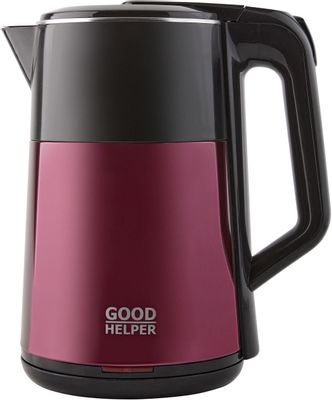 Чайник электрический GOODHELPER KPS-188C(В), 1500Вт, черный и вишневый ...