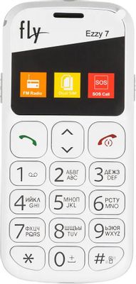 Характеристики Сотовый телефон Fly Ezzy 7, белый (380473) смотреть в СИТИЛИНК