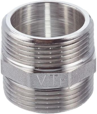 Ниппель VALTEC резьба наружная/наружная 1 1/4", латунь, серебристый ...