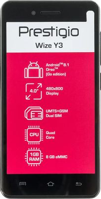 Смартфон Prestigio Wize Y3 черный – купить в Ситилинк | 1107986