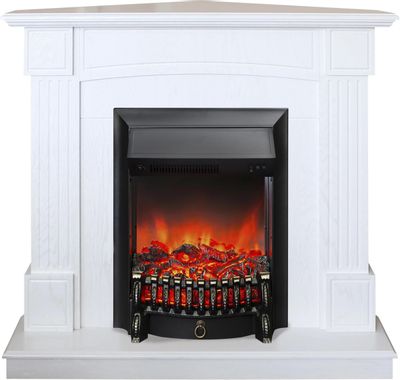 Обзор товара электрокамин REALFLAME Andrea corner STD/EUG WT+Fobos Lux Black белый (1711961) в ...