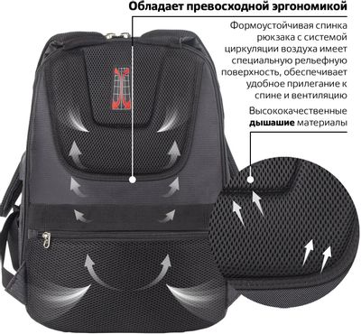Рюкзак BRAUBERG Functional Progress, 48.2 х 7.7 х 37.1 см, 1.204кг ...