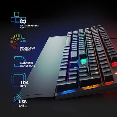 Клавиатура Oklick 935G RAGNAR, USB, c подставкой для запястий, черный ...